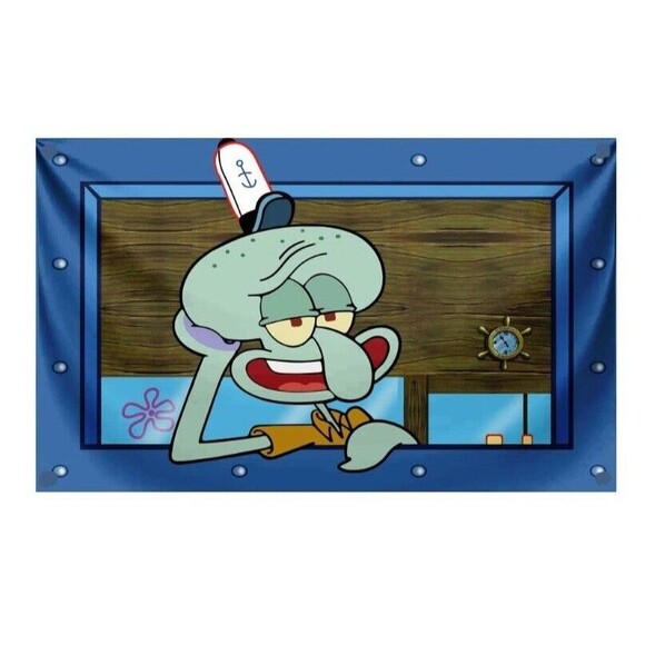 Unbranded | Accents | Squidward Flag Tapestry 3 X 5 Cartoon Spongebob ...
